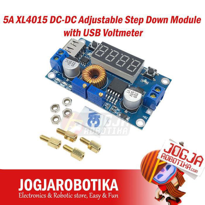 Jual 5A XL4015 DCDC Adjustable Step Down Module with USB Voltmeter | Shopee Indonesia