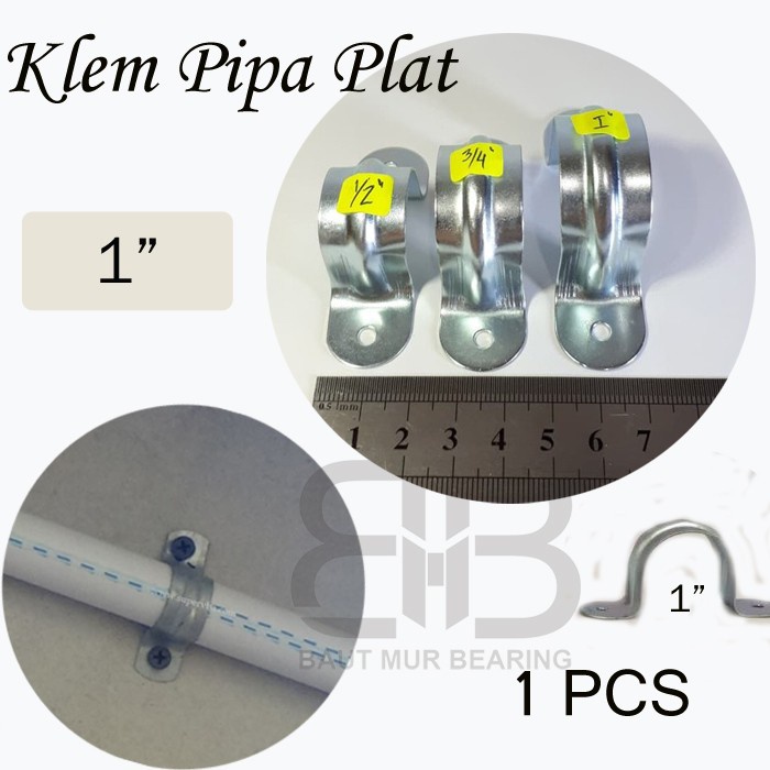 Jual Klem Pipa Plat 1" inch Besi / Pipe Clamp / Klem Omega Biasa 1 PCS ...