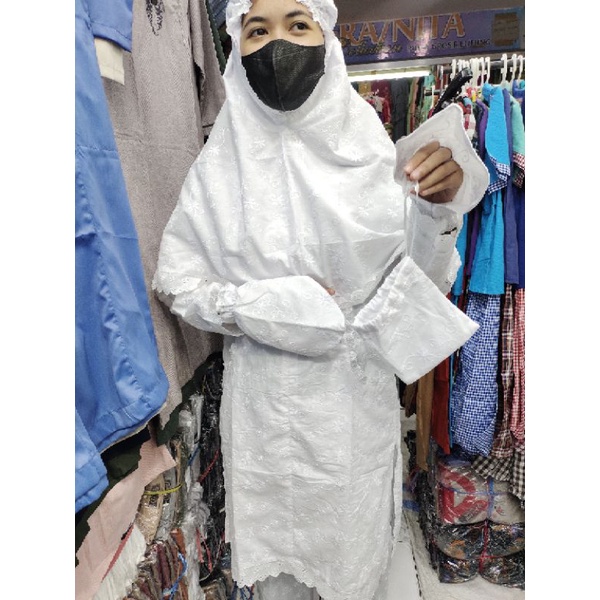 Jual pakaian ihram wanita lengkap import full bordir | Shopee Indonesia