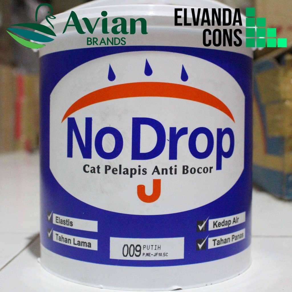 Jual NO DROP Cat Waterproofing Anti Bocor NO DROP 1 galon 4 kg Avian | Shopee Indonesia