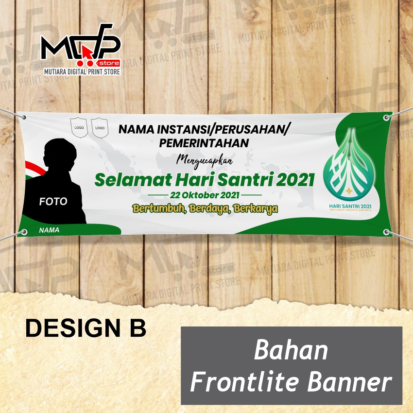 Jual SPANDUK BANNER HARI SANTRI NASIONAL 2 X 0.5 M CUSTOM NAMA INSTANSI ...