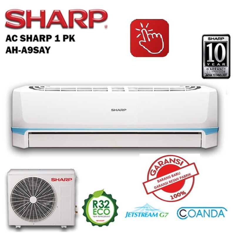 Jual SHARP AC 3/4 PK AH-A7SAY- Jetstream Series R32 - UNIT ONLY -RESMI | Shopee Indonesia