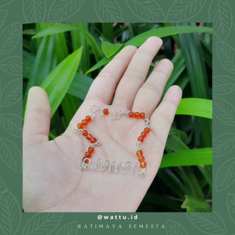 Jual Wattu Gelang Marahana Aksara Jawa Red Carnelian Stone | Shopee ...