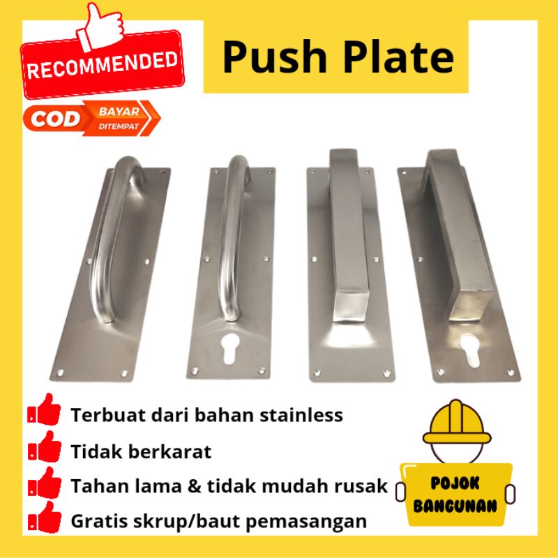 Jual Push Plate Handle Pintu Pull Plate PUSH PLAT Stainless Steel TP 70 ...