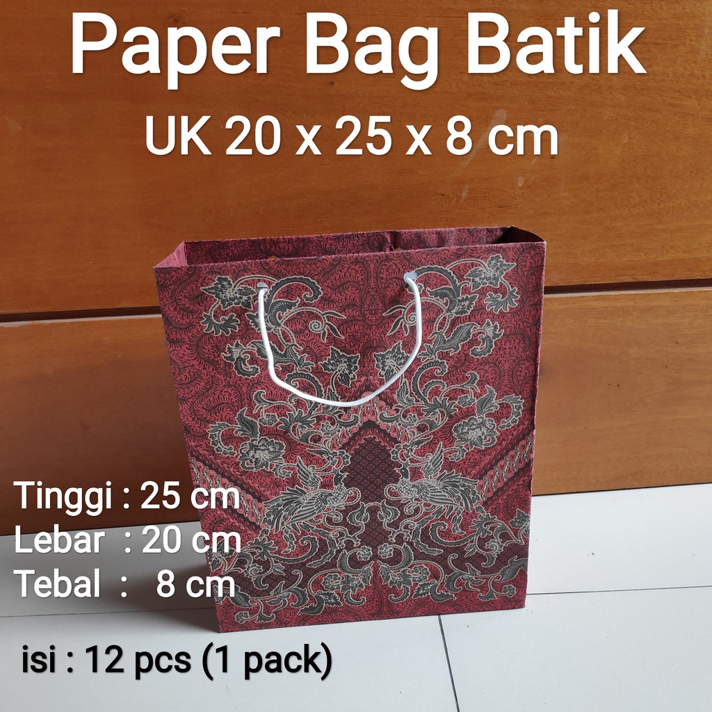Jual paperbag batik uk 20x25x8 cm - paper bag - shopping bag - tas ...
