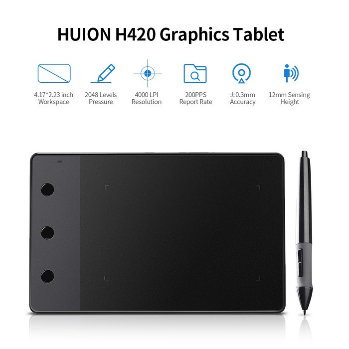 Jual Huion H420 Usb Animation Digitizer Graphics Drawing Tablet | Shopee Indonesia