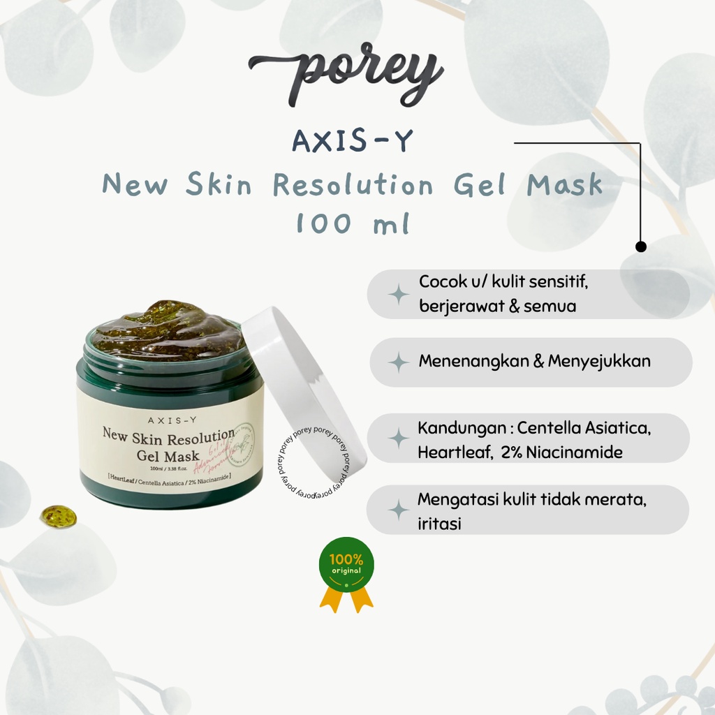 Jual [SALE] AXIS-Y New Skin Resolution Gel Mask 100ml Masker Axisy Axis ...