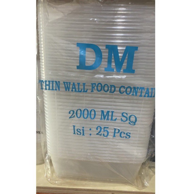 Jual Thinwall Square Kotak Makan Plastik Persegi 2000ml merk DM ... Jual Thinwall Square Kotak Makan Plastik Persegi 2000ml merk DM ...