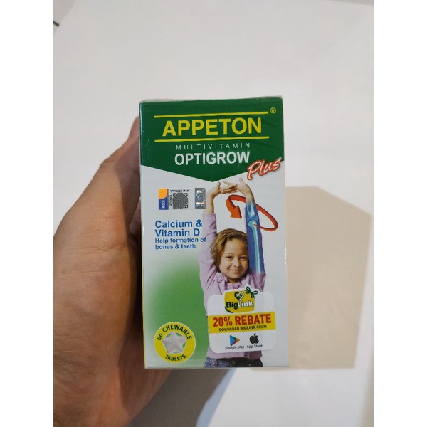 Jual Appeton Optigrow Multivitamin 60 Chewable Grow Up Tablet | Shopee ...