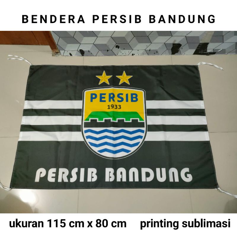 Jual BENDERA PERSIB BANDUNG HITAM GARIS FLAG BESAR TERMURAH | Shopee ...