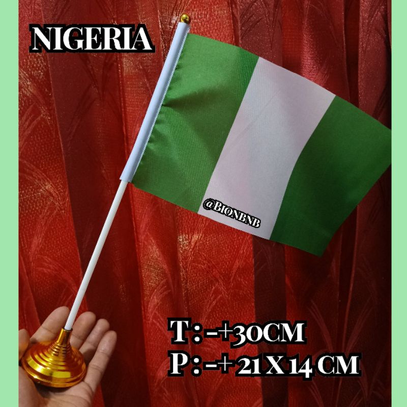 Jual BENDERA NIGERIA BENDERA MEJA NIGERIA BENDERA TANGAN NIGERIA BEST ...