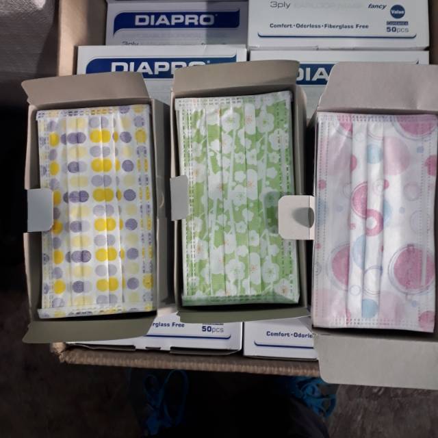 Jual Diapro Masker wajah hijab kesehatan 1 box isi 50 lembar/ pcs ...