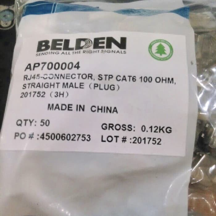 Jual Konektor Belden Modular Plug RJ45 STP Cat.6 AP700004 ORIGINAL ...