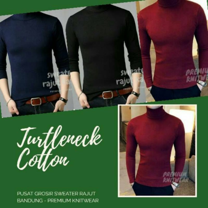 Jual Rajut Turtleneck Sweater Cowok - Sweater Rajut Kerah Tinggi Pria ...