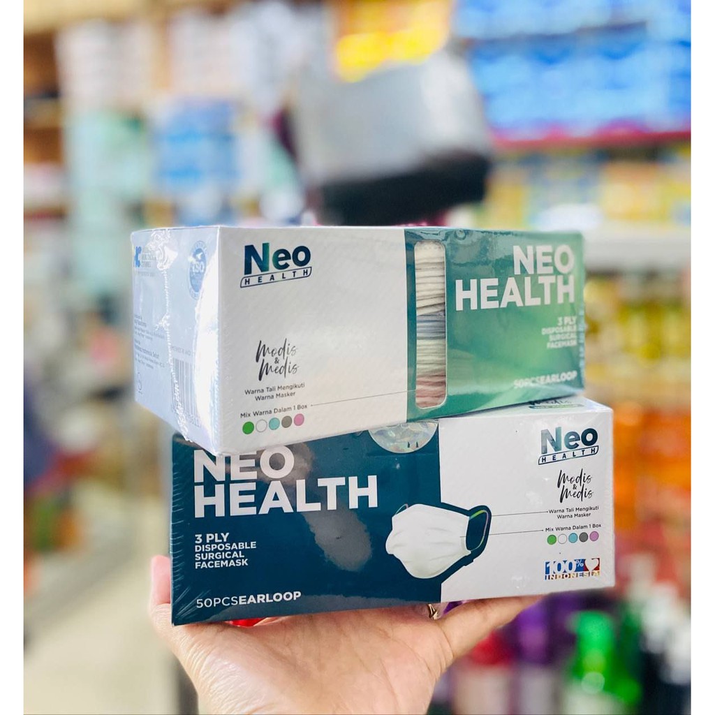 Jual MASKER NEO HEALTH BUDGET MEDIS EARLOOP ISI 50PCS | Shopee Indonesia