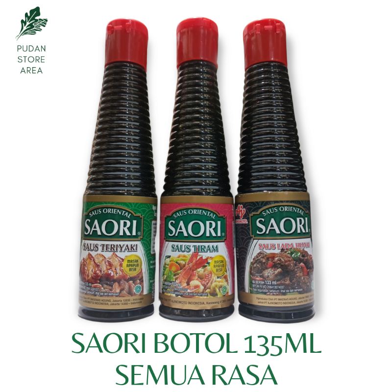 Jual SAORI BOTOL 135ML (SAUS TIRAM, TERIYAKI,LADA HITAM) | Shopee Indonesia