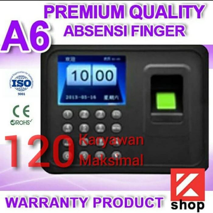 Jual MESIN ABSEN ALAT ABSENSI 120 KARYAWAN FINGERPRINT SIDIKJARI PRINT ...