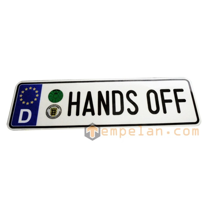 Jual STICKER PLAT EURO D HANDS OFF | Shopee Indonesia