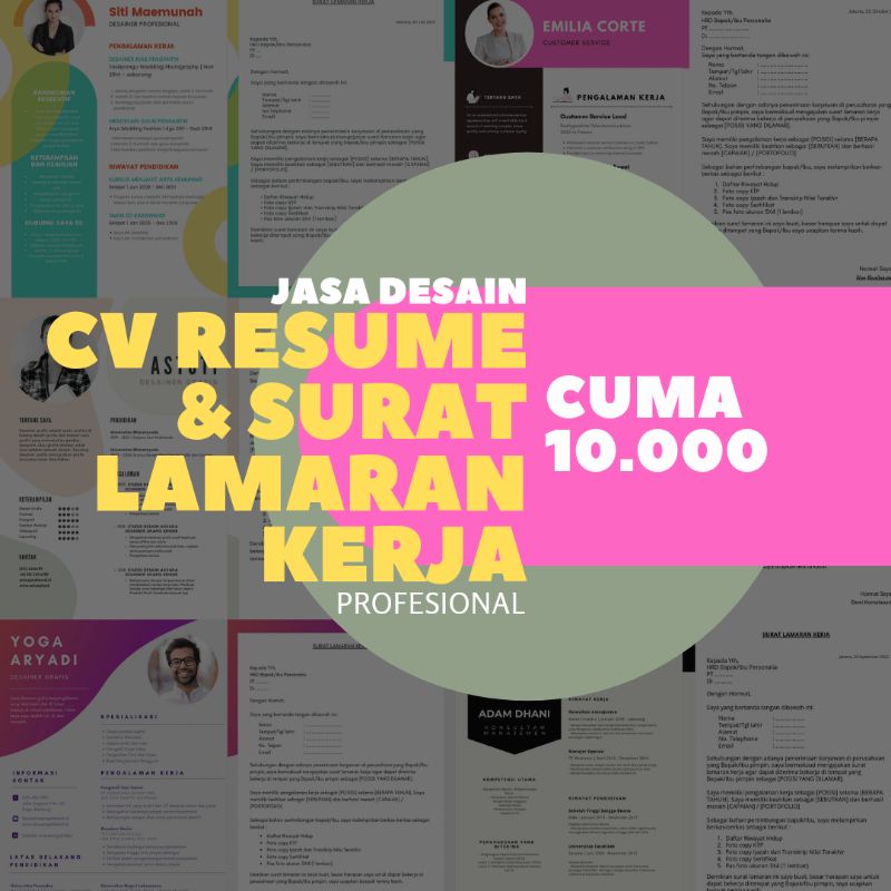 Jual Jasa Desain CV / Design Curriculum Vitae Profesional + Surat Lamaran Kerja | Shopee Indonesia