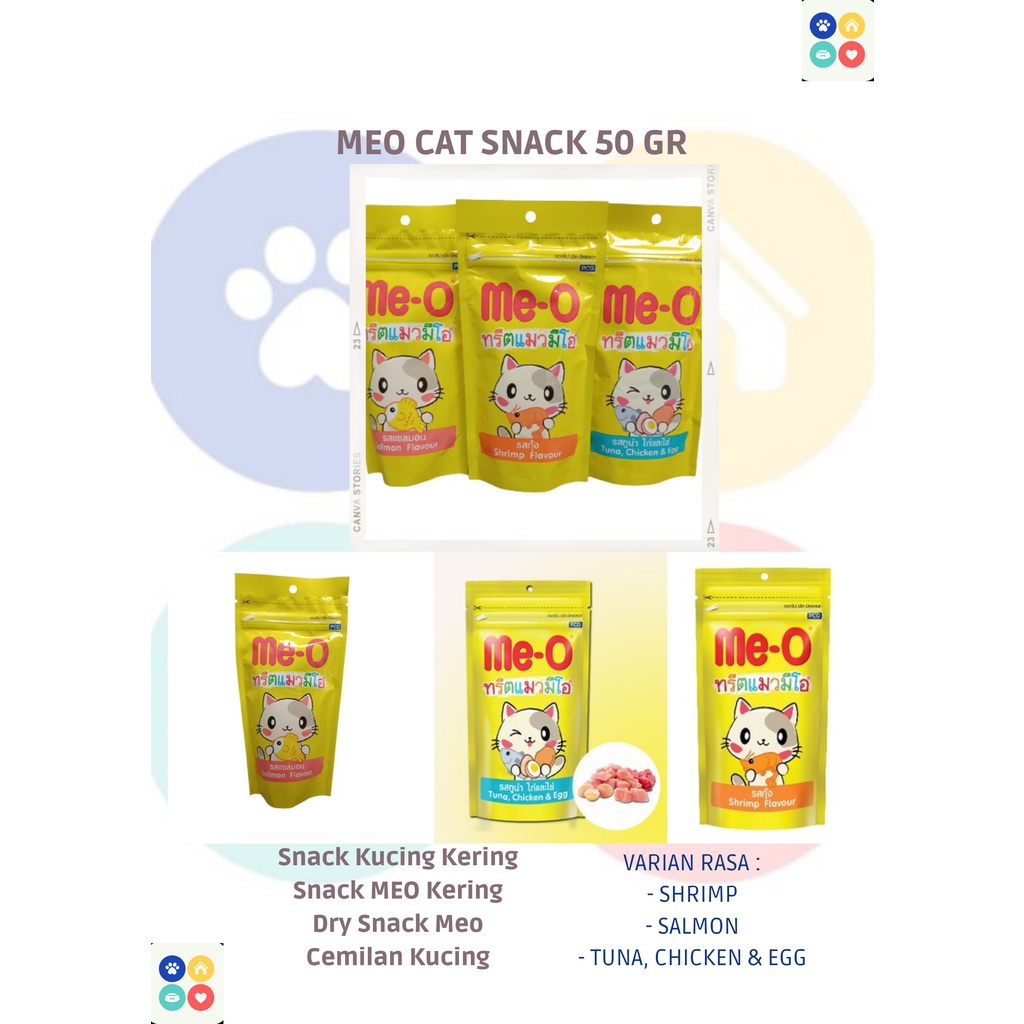Jual Snack Kucing Kering MEO Dry SNACK 50GR - Cat Snack Cemilan Kucing ...