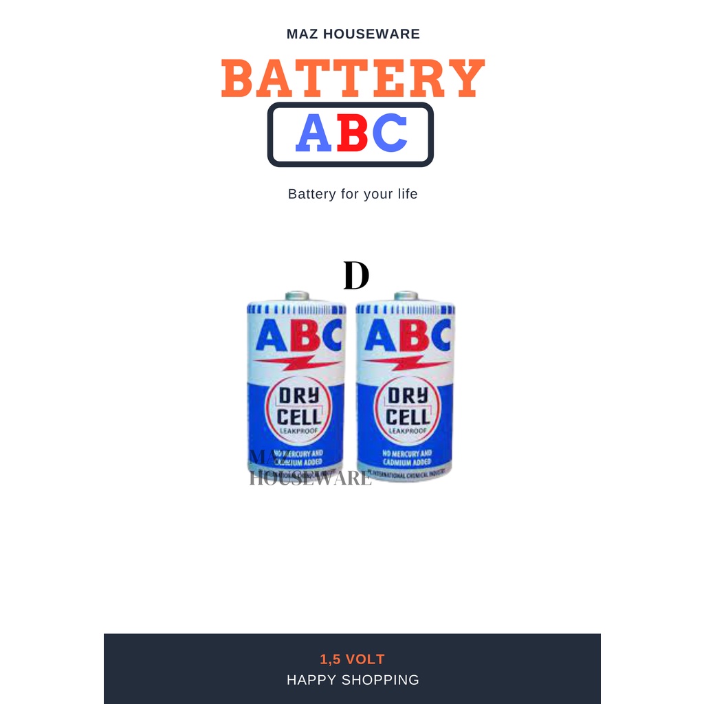 Jual Baterai / Battery ABC Alkaline AA (A2), AAA (A3), C , D ukuran (1 ...