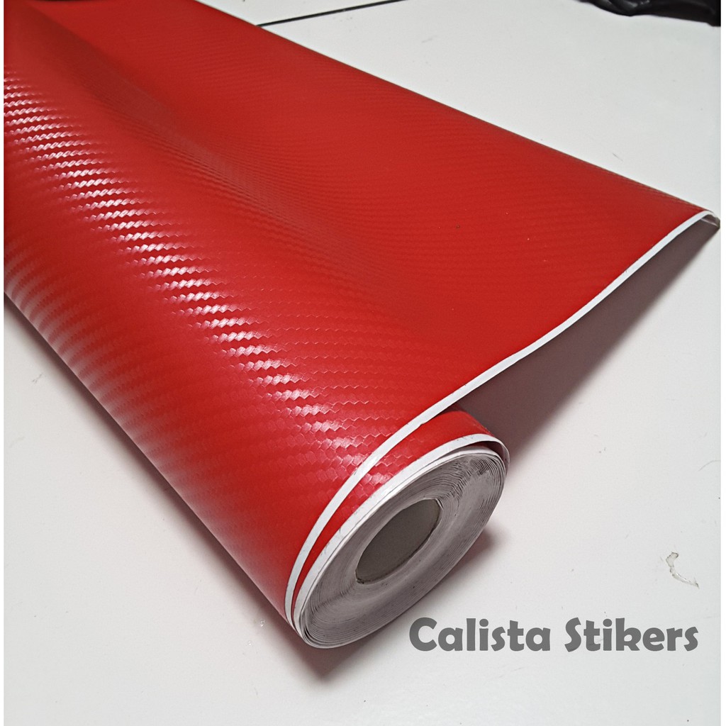 Jual Sticker Skotlite / motif karbon Carbon Merah (red) 3d tekstur ...