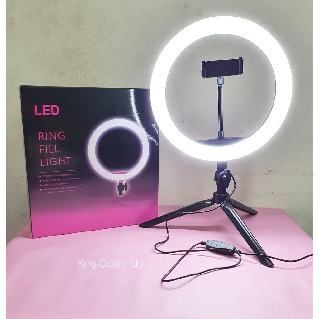 Jual |J.A| Tripod Lampu Selfie Ring Light Vlog Live Ring Light 26 Cm ...