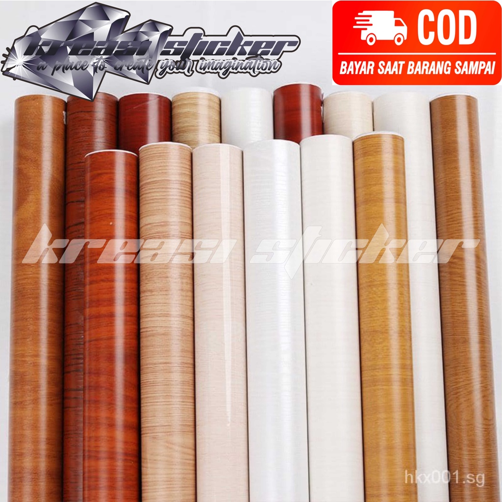 Jual stiker motif kayu furnitur/dekorasi walpapper dinding lemari meja ...