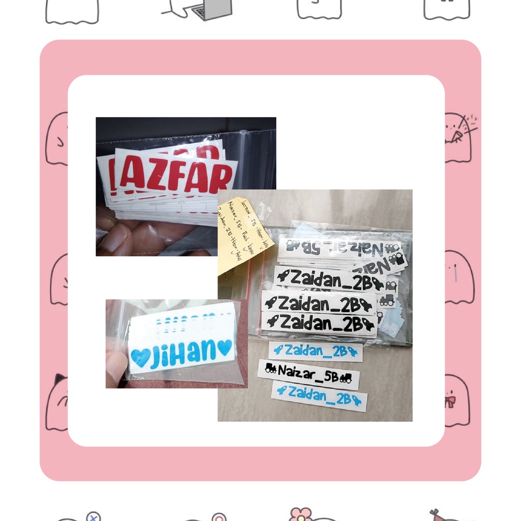 Jual STIKER LABEL NAMA TRANSPARAN WATERPROOF A | Shopee Indonesia