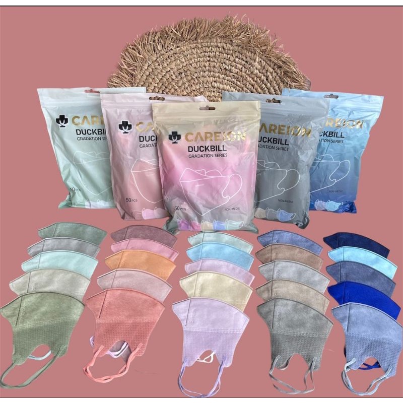 Jual Masker duckbill careion mix warna isi 50 duckbill mix warna warna ...