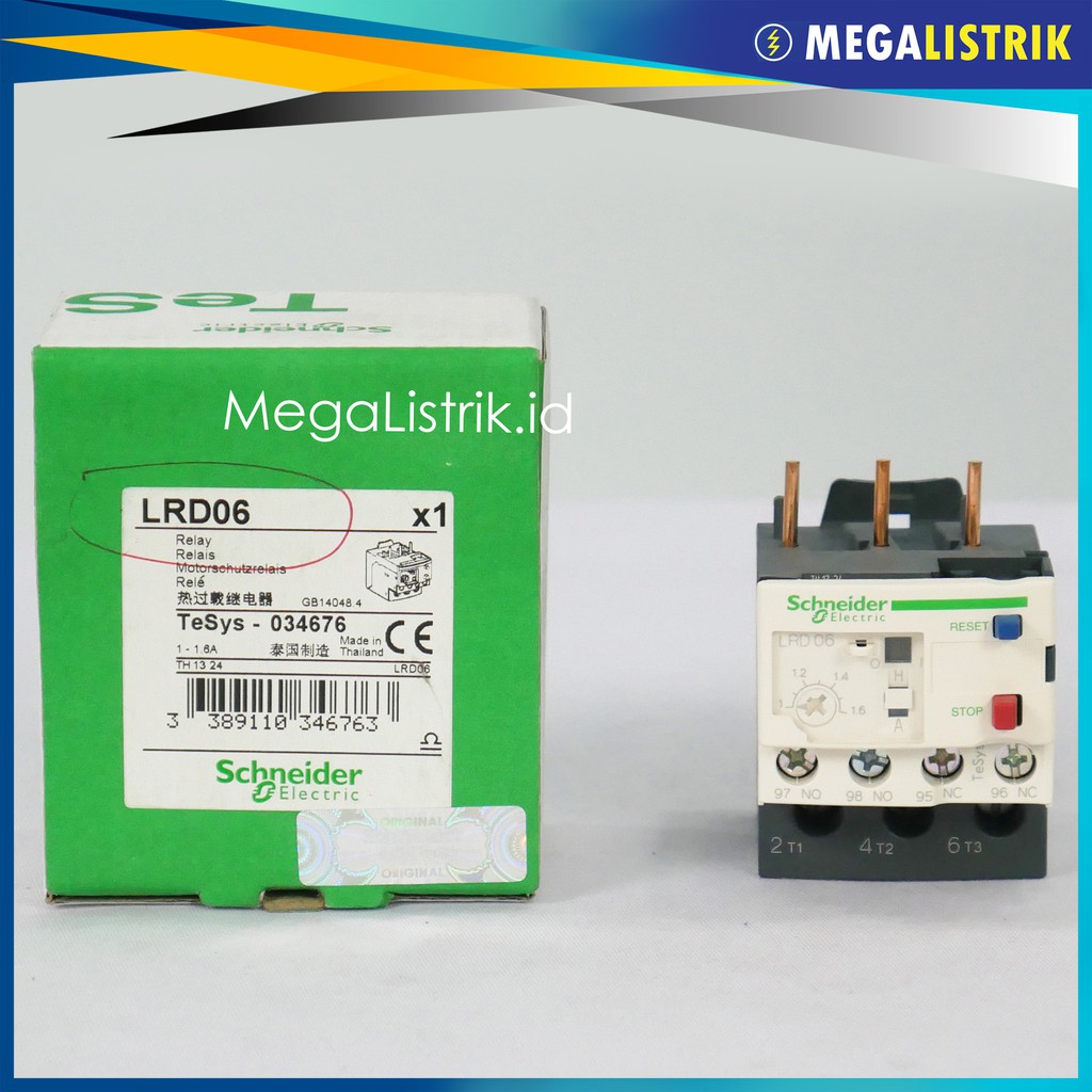 Jual SCHNEIDER LRD06 THERMAL OVERLOAD RELAY TESYS D / LRD-06 ( 1-1.6A ...