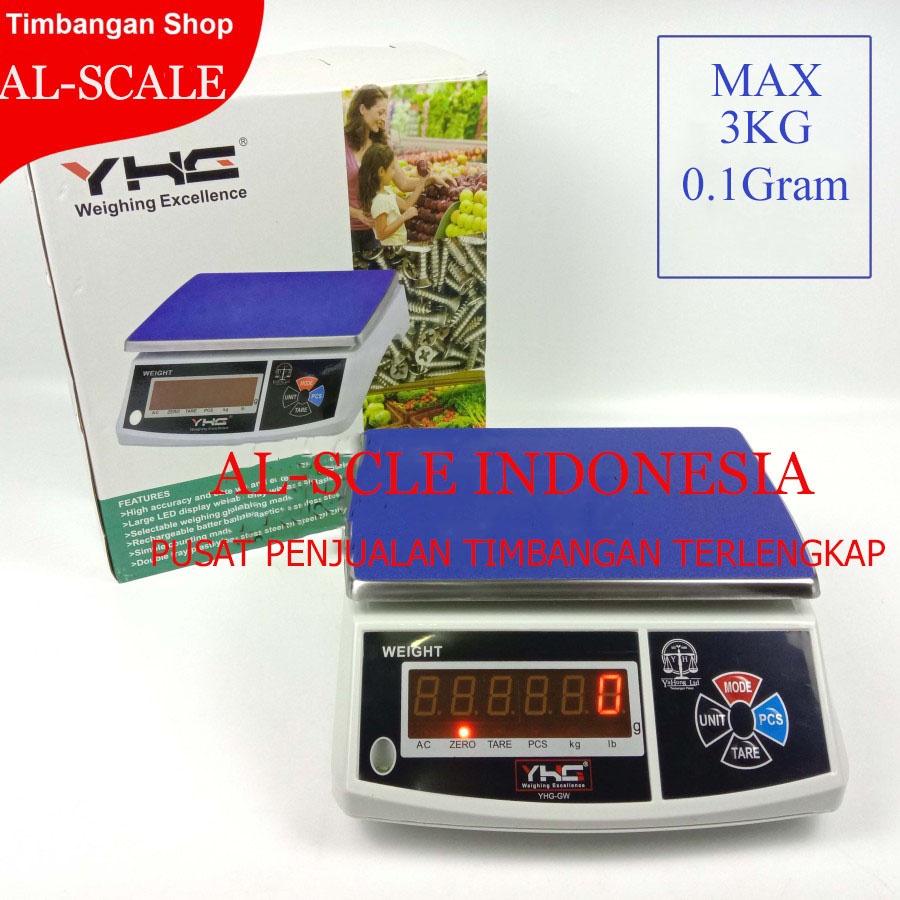 Jual Timbangan Meja Digital / Timbangan Barang Dapur YHG GW-3K 3kg x 0,1grm | Shopee Indonesia