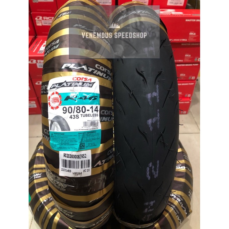 Jual Ban Corsa Platinum R46 Ukuran 90/80-14 (Softcompound) (Tubeless ...