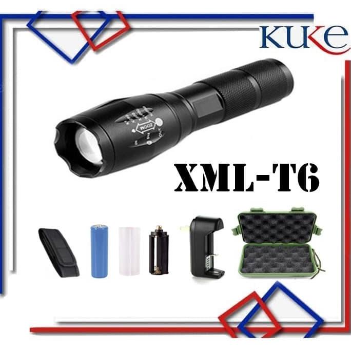 Jual KUKE Senter LED Tactical CREE XML-T6 / Senter CREE Q3-WC Aluminium 10w | Shopee Indonesia