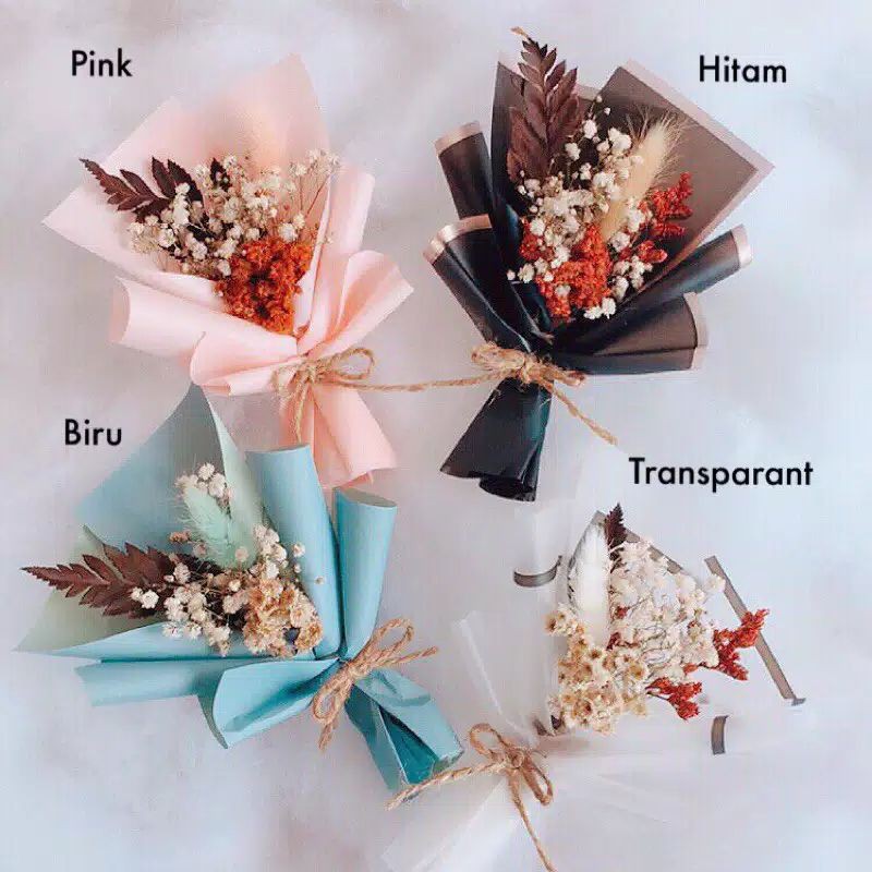 Jual buket bunga kering / mini dried flowers bouquet | Shopee Indonesia