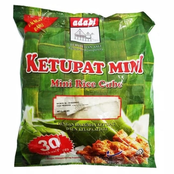 Jual Adabi Ketupat Mini isi 30pcs Ketupat Lontong Mini Rice Cube ...