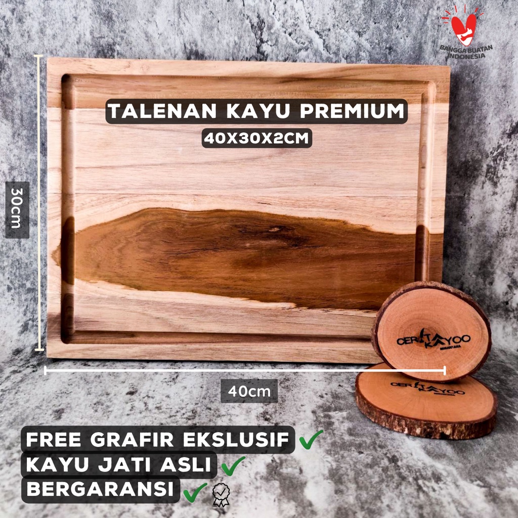 Jual GRAFIR EKSKLUSIF Talenan Kayu Mahoni Organik | Talenan Kayu Besar ...