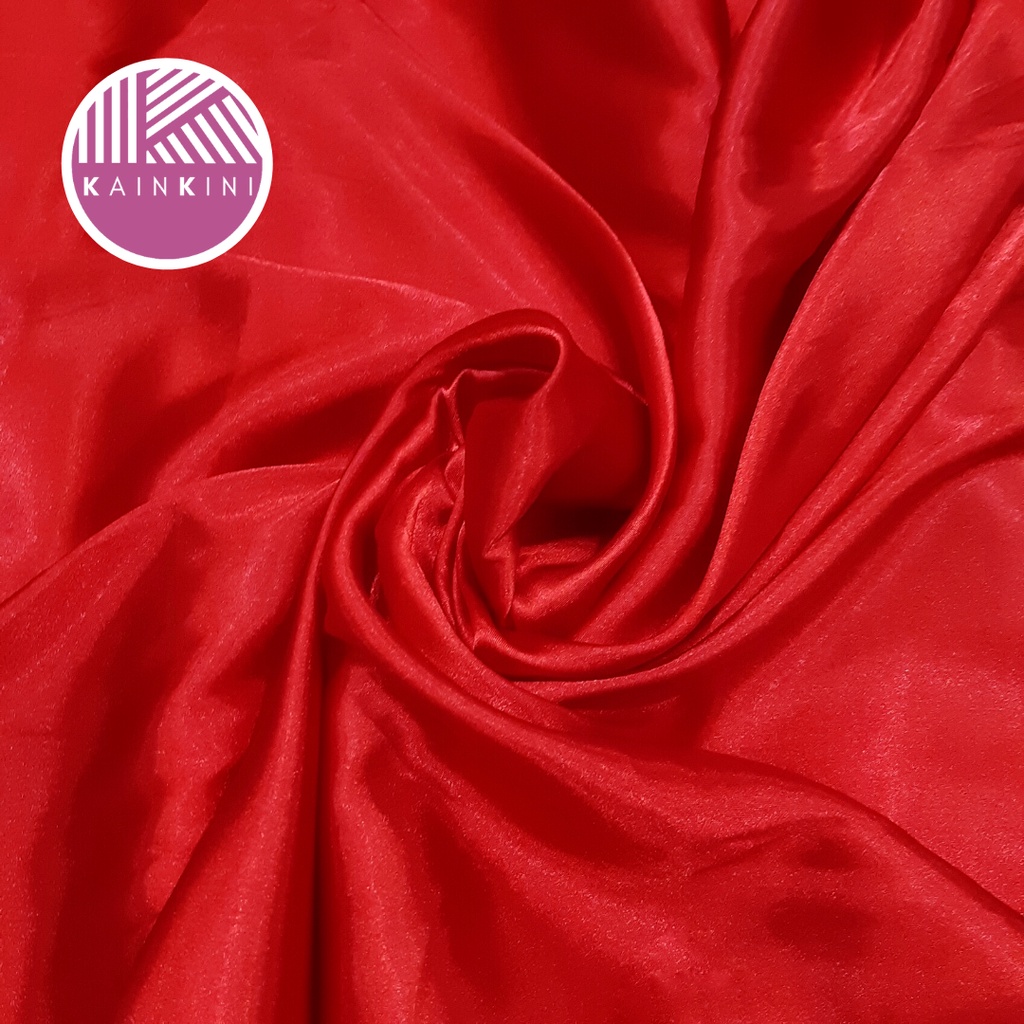 Jual (½ meter) Kain Satin Silk Charmuse Premium Kilap Glossy Kainkini ...