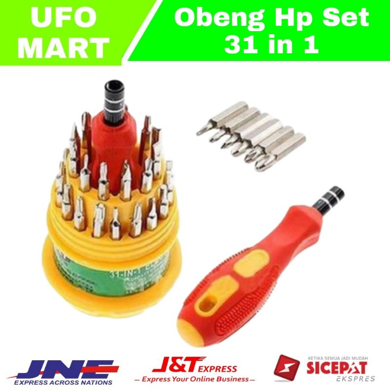 Jual obeng hp full set handphone 31 in 1 magnet screwdriver semua ukuran obeng set laptop mini ...