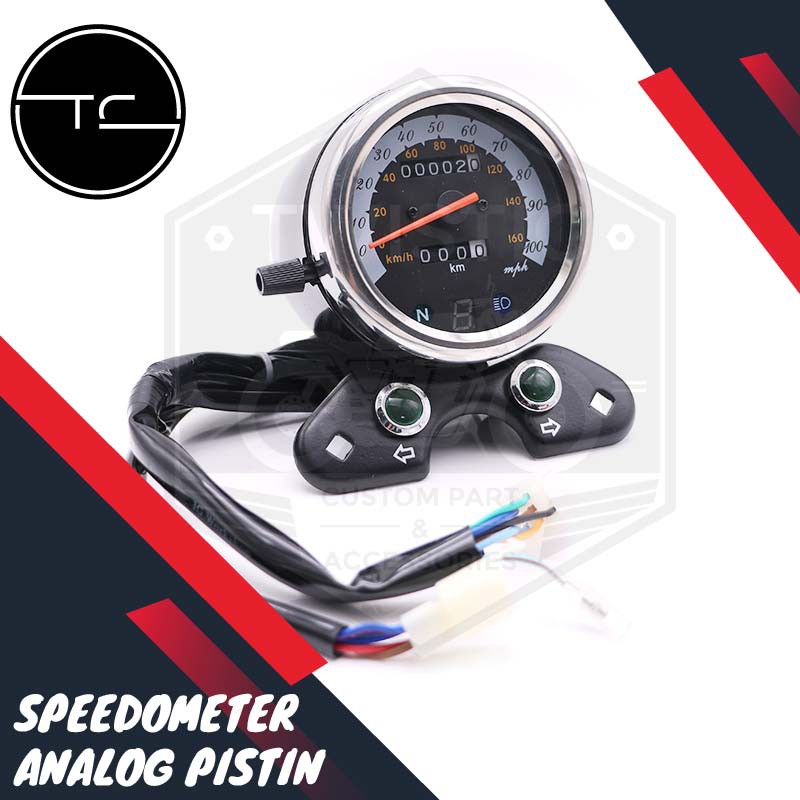 Jual Speedometer Analog Pistin Motor Custom Bobber W175 Benelli ...