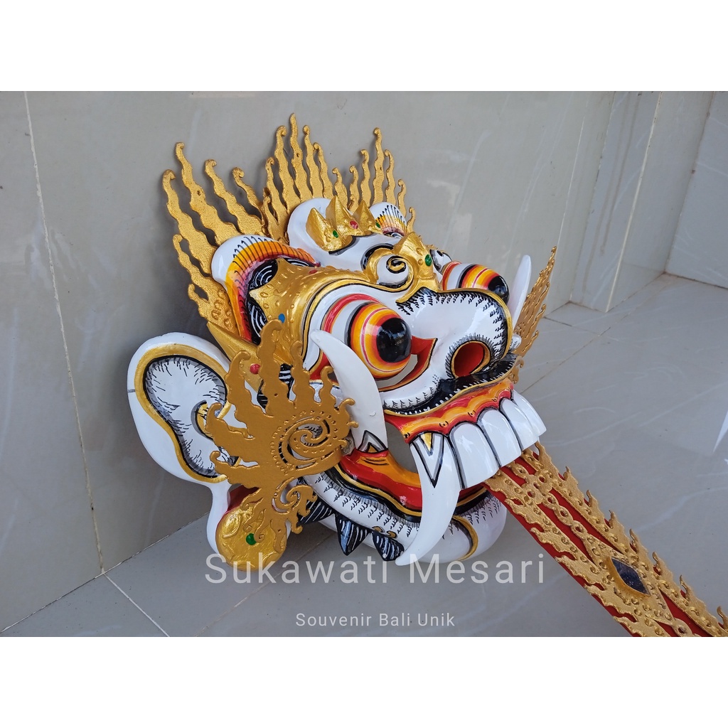 Jual Topeng Tapel Rangda Warna Putih Lengkap Dengan Aksesoris Lidah ...