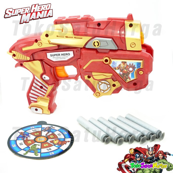 Jual Mainan Pistol Model Nerf Peluru Busa Bisa RAKIT Avenger - Iron Man ...