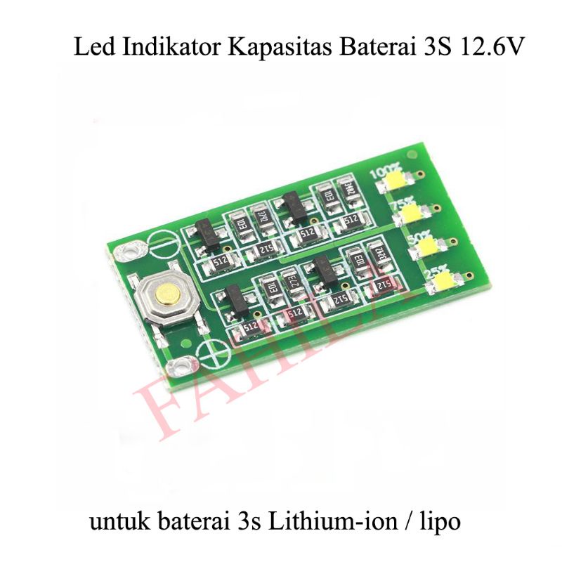 Jual Indikator kapasitas baterai 3S 12.6L Led Indikator Bms 3S | Shopee ...