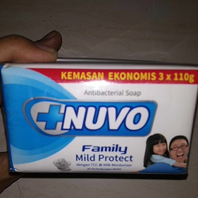 Jual nuvo family mild protect dengan tcc + milk moisturizer sabun mandi batang bar soap 3x110gr ...