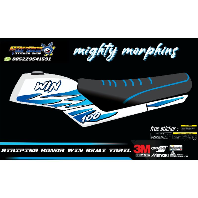Jual sticker striping honda win 100 semi trail mighty | Shopee Indonesia