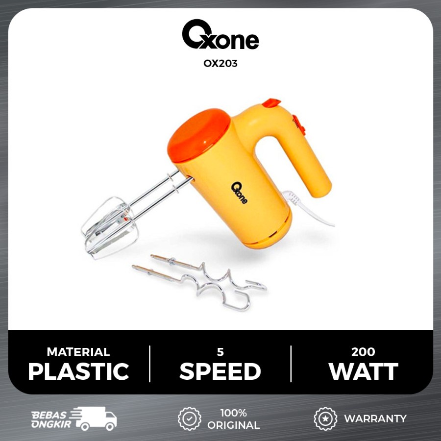 Jual Hand Mixer Oxone OX-203 CUTE Mixer Tangan 200W - Orange | Shopee ...