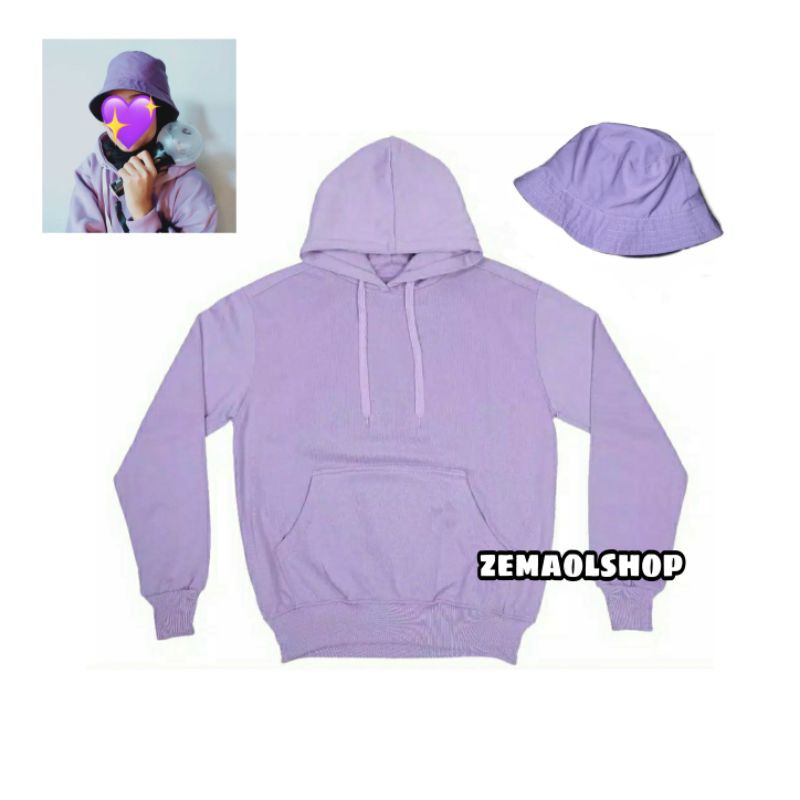 Jual Hoodie army ungu/topi bucket army ungu | Shopee Indonesia