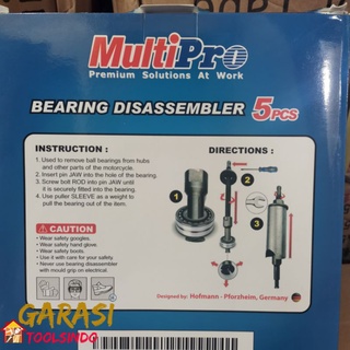 Jual MULTIPRO BEARING DISASSEMBLER SET 5 PCS TREKER BEARING PULLER ...