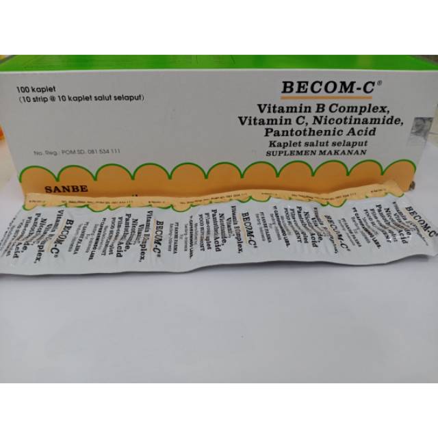 Jual Becom C / Multivitamin / Vitamin C 500mg - (isi 10 tablet ...