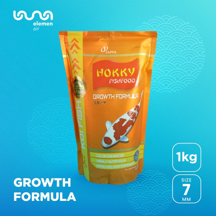 Jual HOKKY KOI GROWTH FORMULA 1 KG PAKAN PELLET PELET MAKANAN IKAN HIAS ...